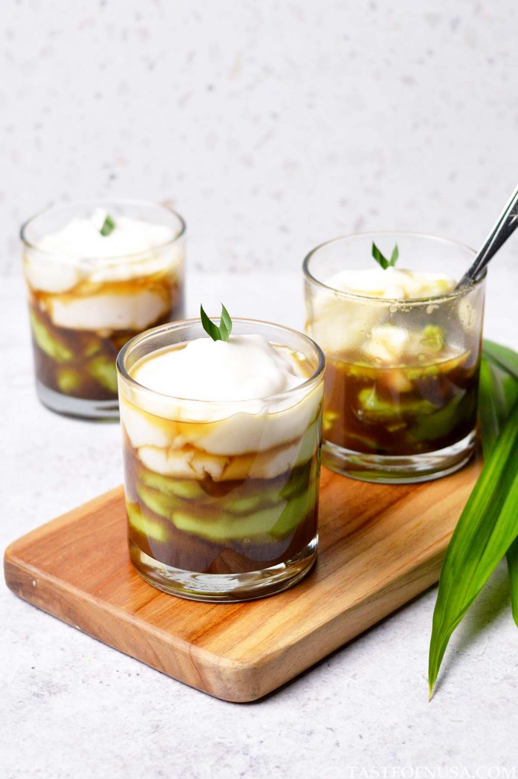 Kue Jongkong in Cups (Pandan Coconut Rice Pudding) - Taste of Nusa