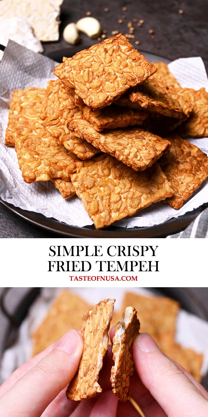 Simple Crispy Fried Tempeh (Gluten-Free, Dairy-Free, Vegan) - Taste of Nusa