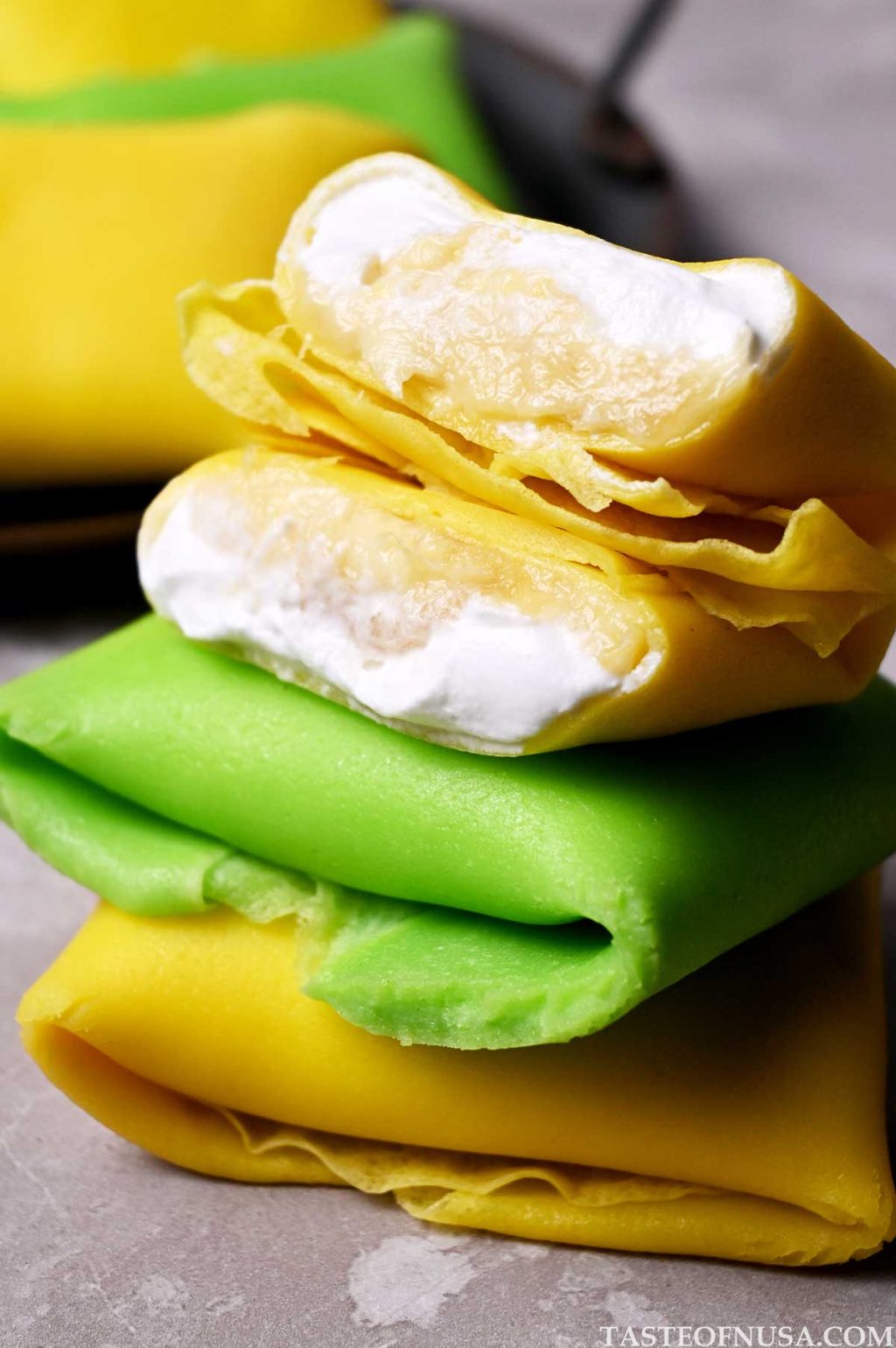 Durian Cream Pancakes - Taste of Nusa