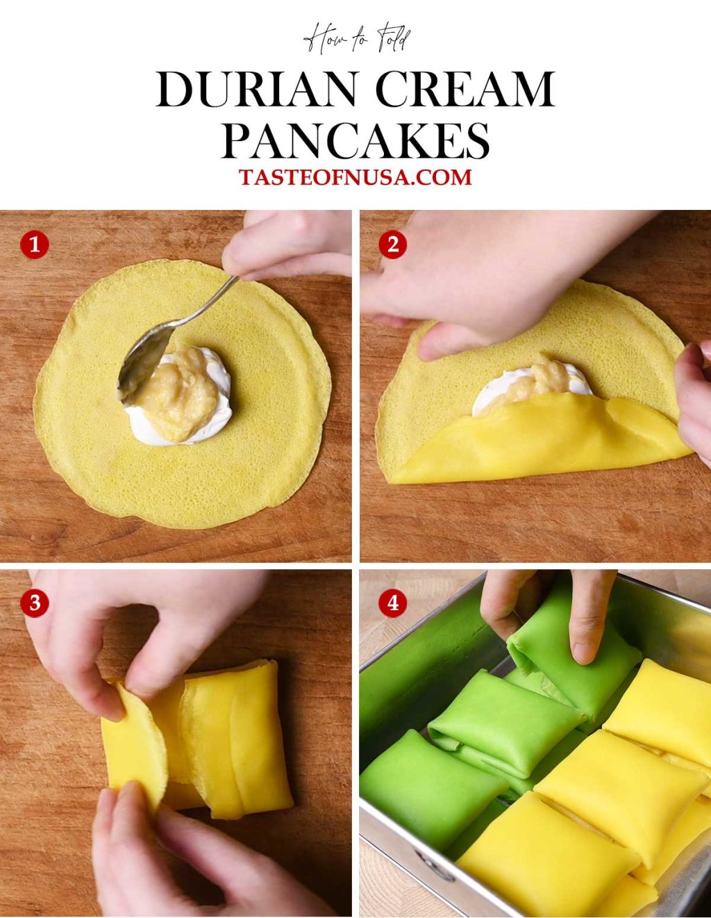 Durian Cream Pancakes - Taste of Nusa