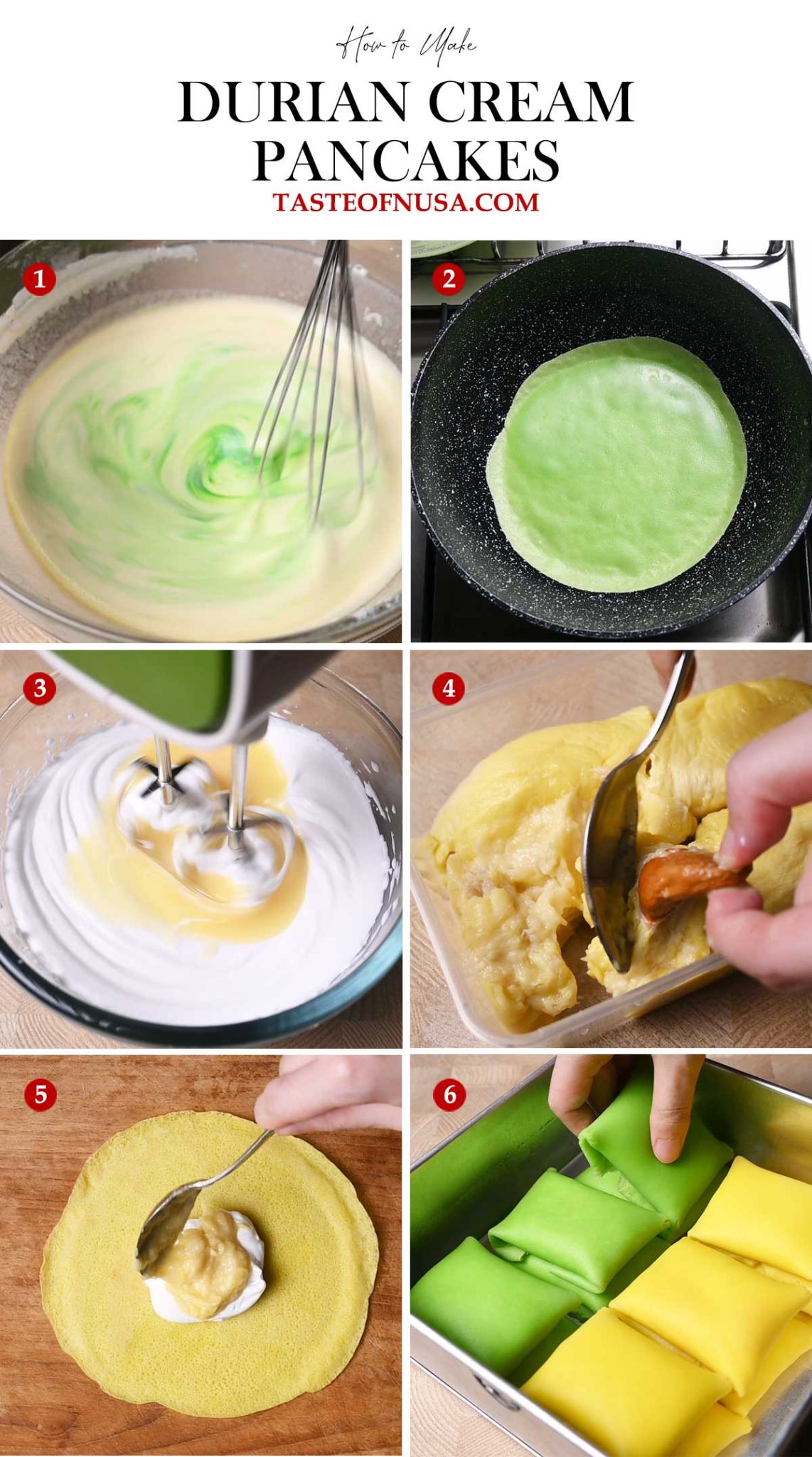 Durian Cream Pancakes - Taste of Nusa