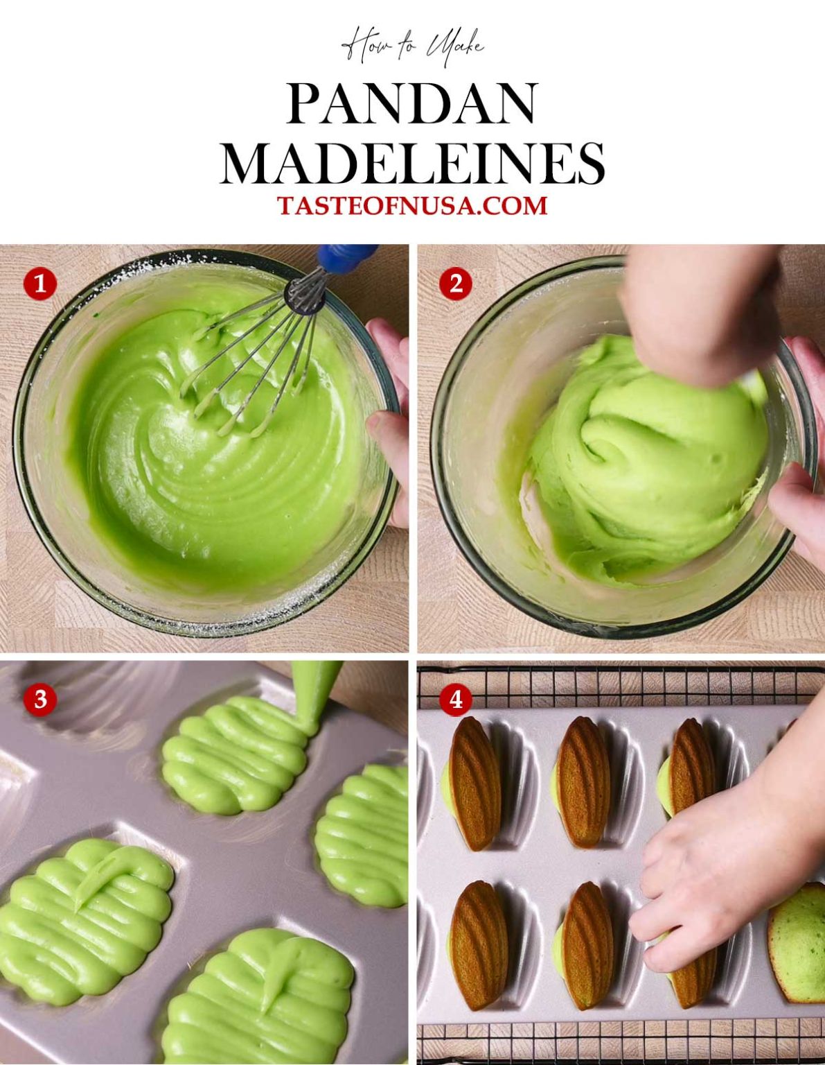 Pandan Madeleines - Taste of Nusa