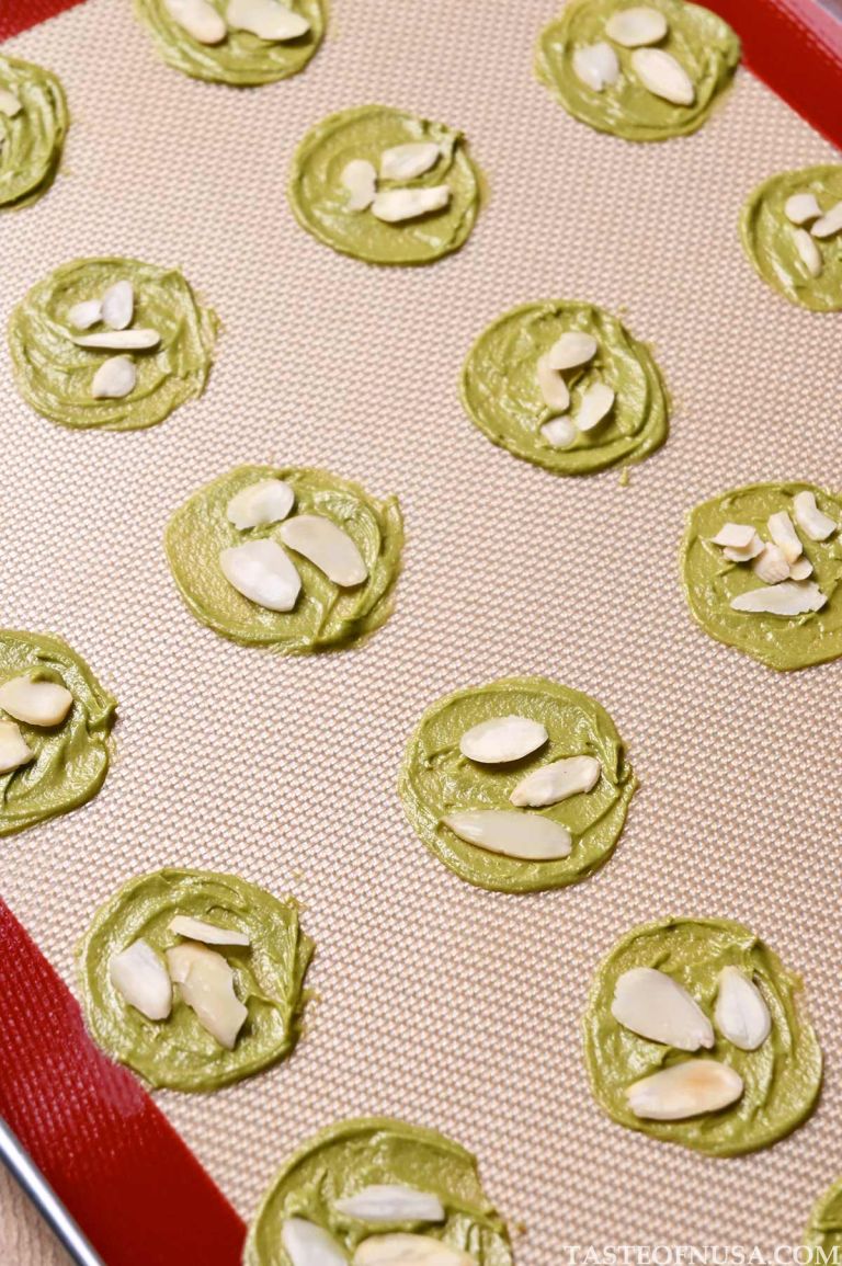 Almond Matcha Tuiles - Taste of Nusa