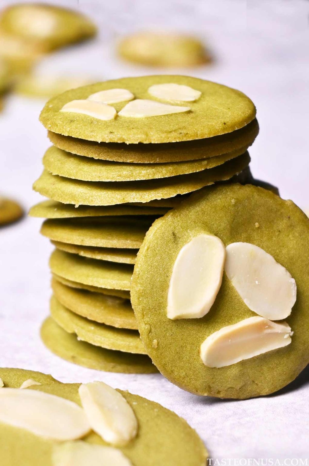 Almond Matcha Tuiles - Taste of Nusa
